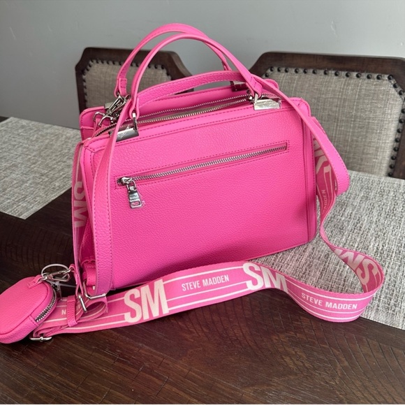 Steve Madden | Bags | Steve Madden Bright Pink Bmateo Satchel Bagcrossbody | Poshmark